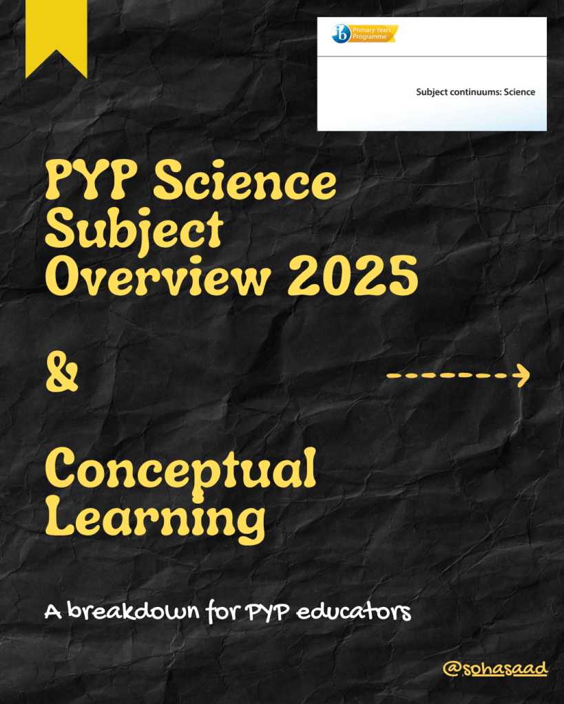 Conceptual Learning: The PYP Science Subject Overview 2025 – The ...